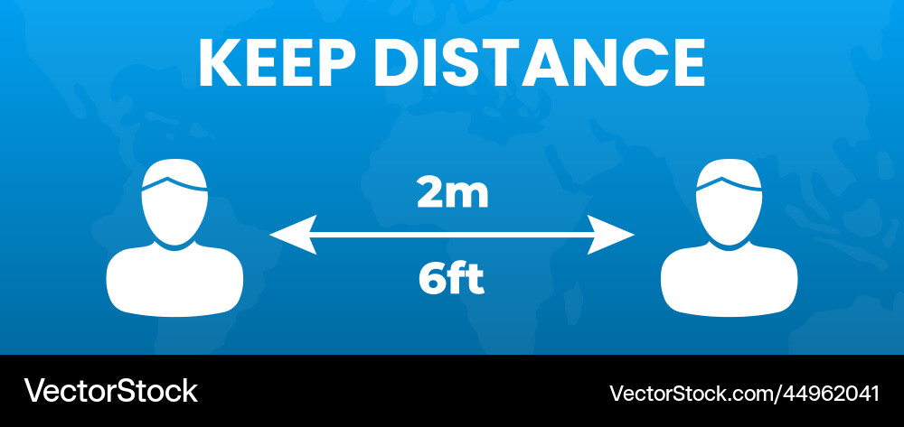 Keep distance people 2 m or 6 feet Royalty Free Vector Image