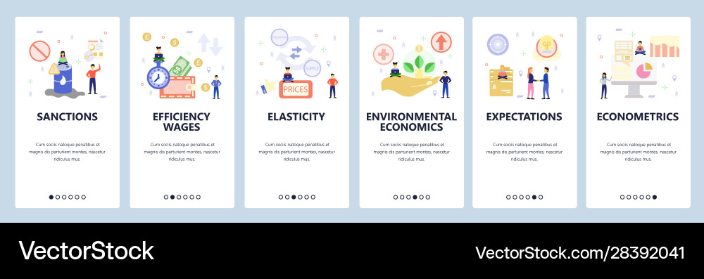 Mobile app onboarding screens economy sanctions Vector Image