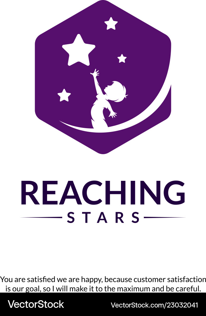 Reaching stars logo design template dream star Vector Image