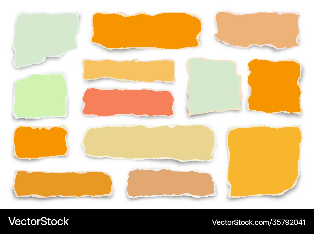 Ripped colorful paper strips realistic crumpled Vector Image