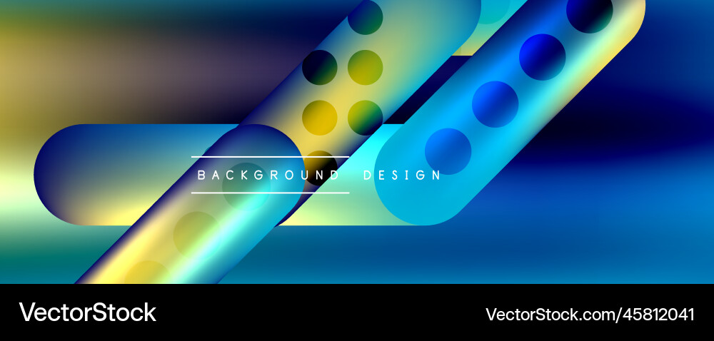 Round shapes and lines with fluid gradients Vector Image