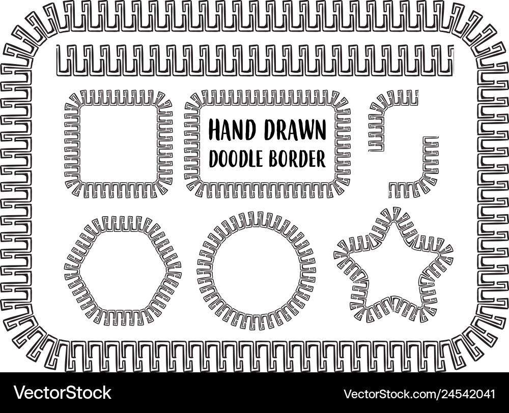 Set of hand drawn doodle border Royalty Free Vector Image