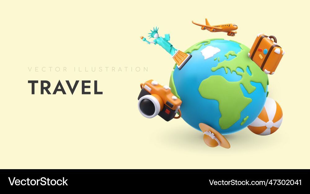 Travels around globe professionally organized Vector Image