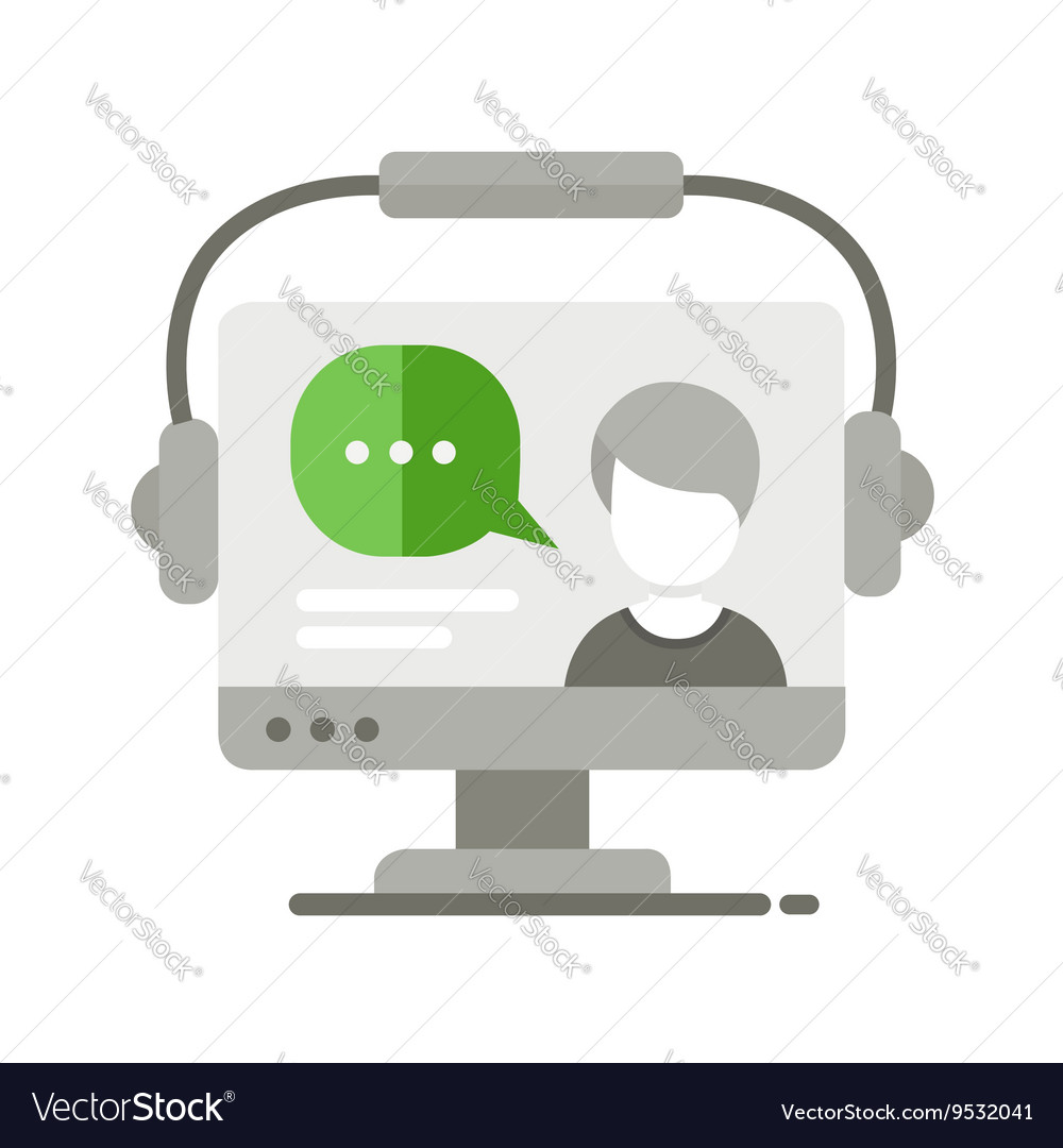 Webinar - flat design single icon Royalty Free Vector Image