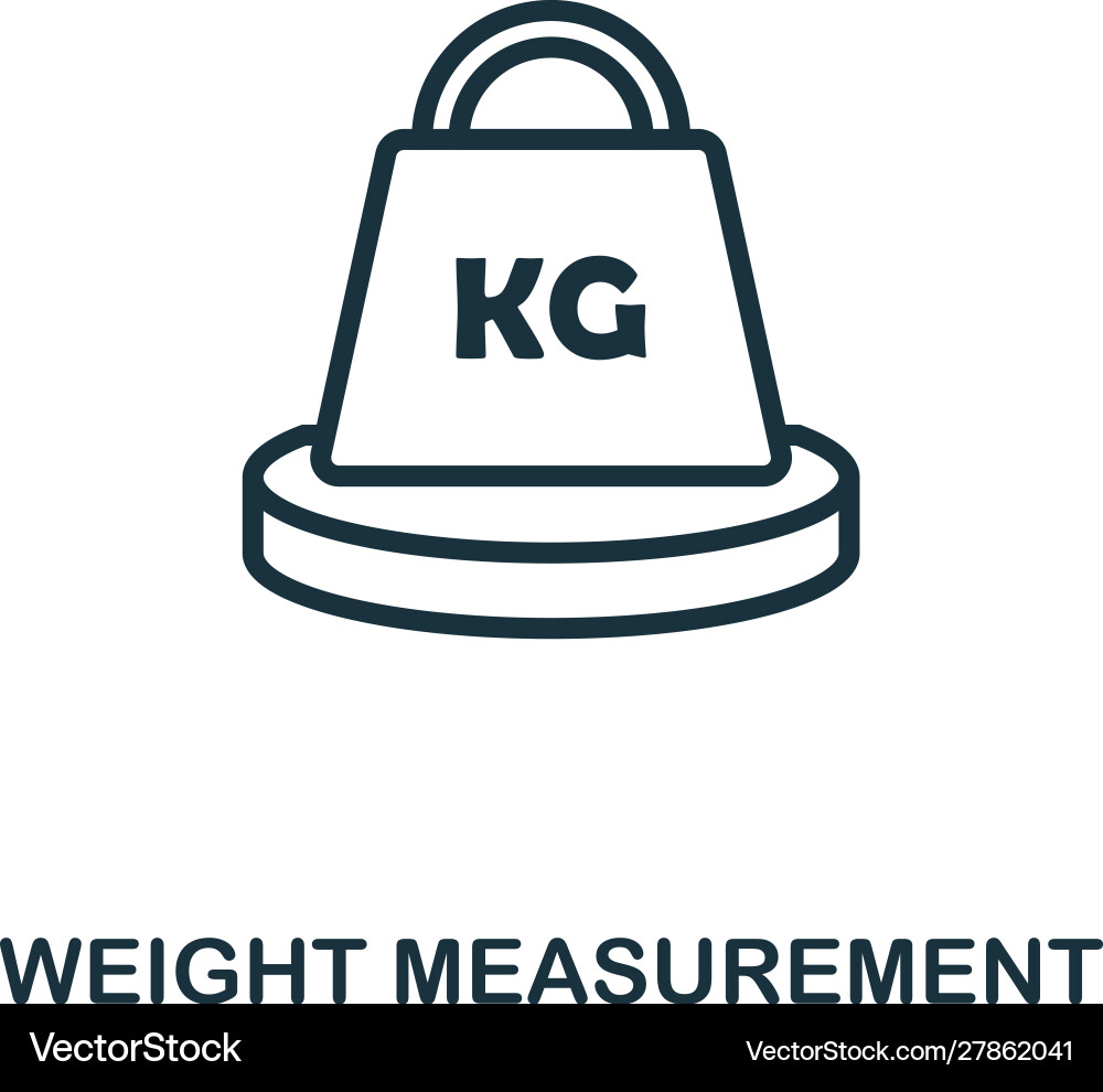 Weight measurement icon outline style thin line Vector Image