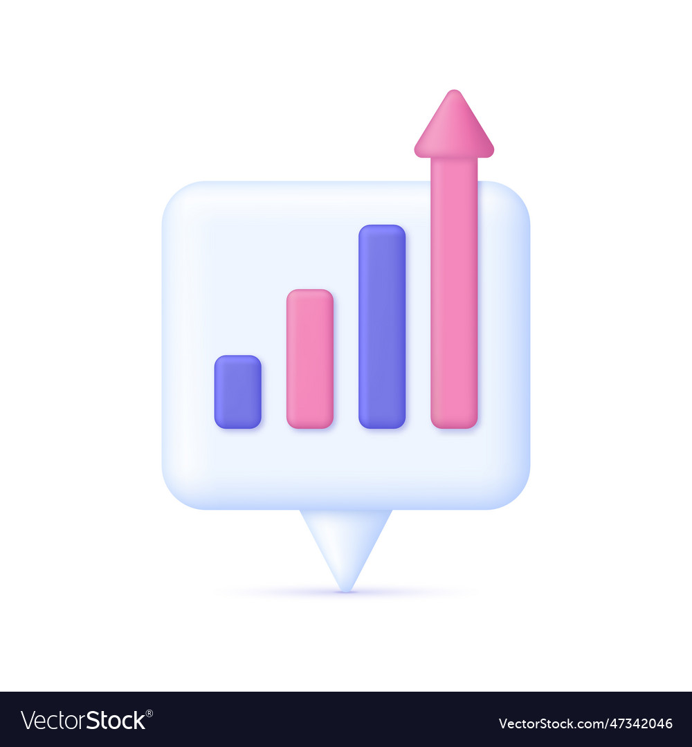 3d growing bar graph Royalty Free Vector Image 3d growing bar graph Royalty Free Vector Image