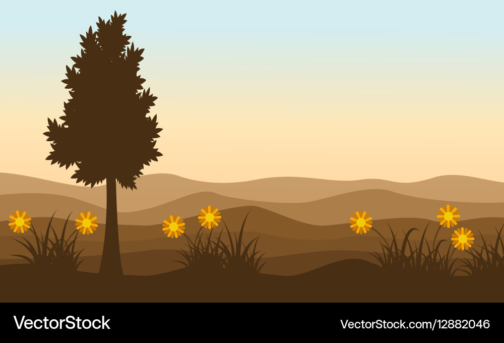 Art of spring landscape Royalty Free Vector Image