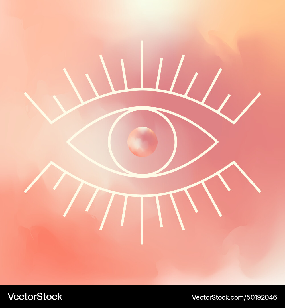 Eye drawing in symbolic line art Royalty Free Vector Image