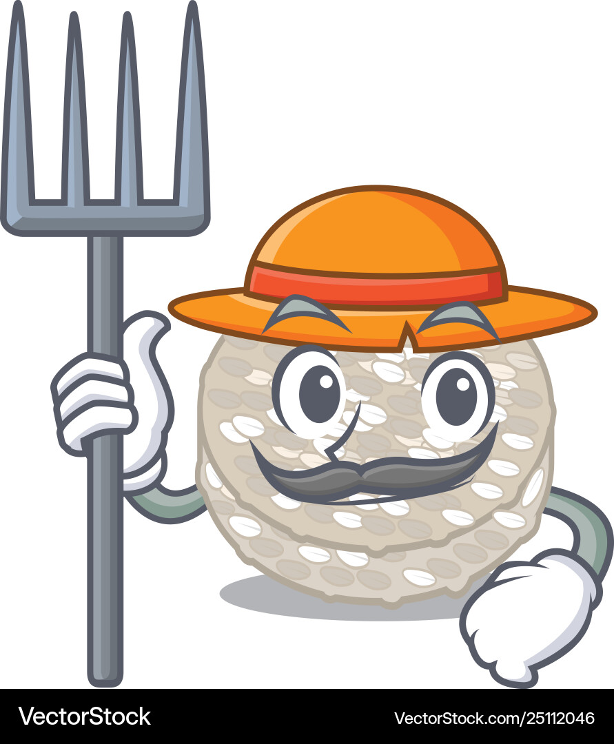 Farmer rice cakes in a jar character Royalty Free Vector