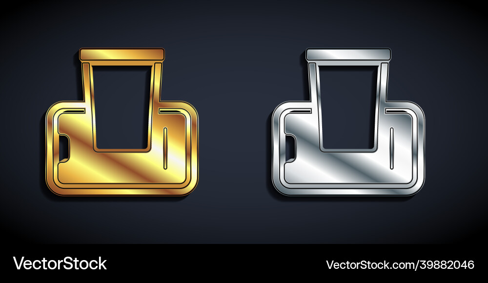 Gold and silver food ordering on mobile icon Vector Image