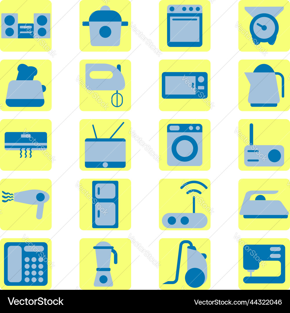 Home electric appliances on a white background Vector Image