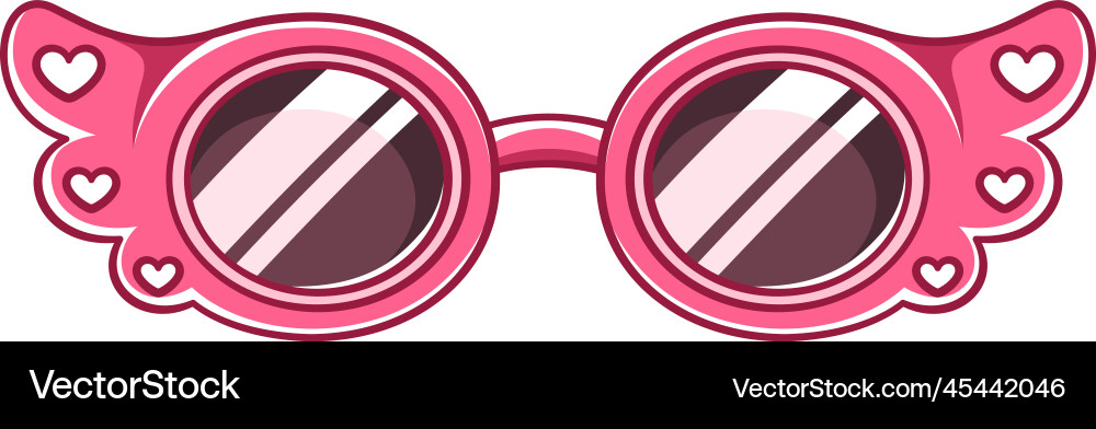 Hot pink shades sunglasses with heart pattern Vector Image