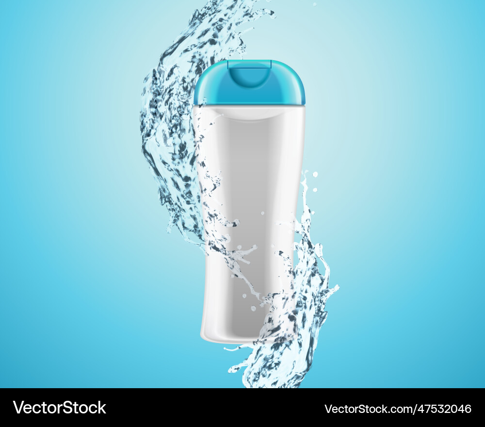 Hygiene product bottle with water Royalty Free Vector Image