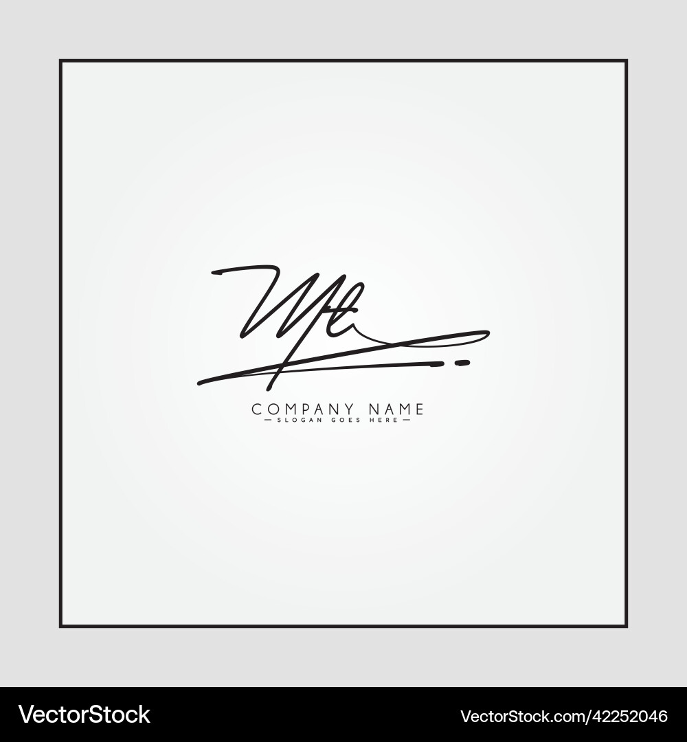 Initial letter mt logo - hand drawn signature logo