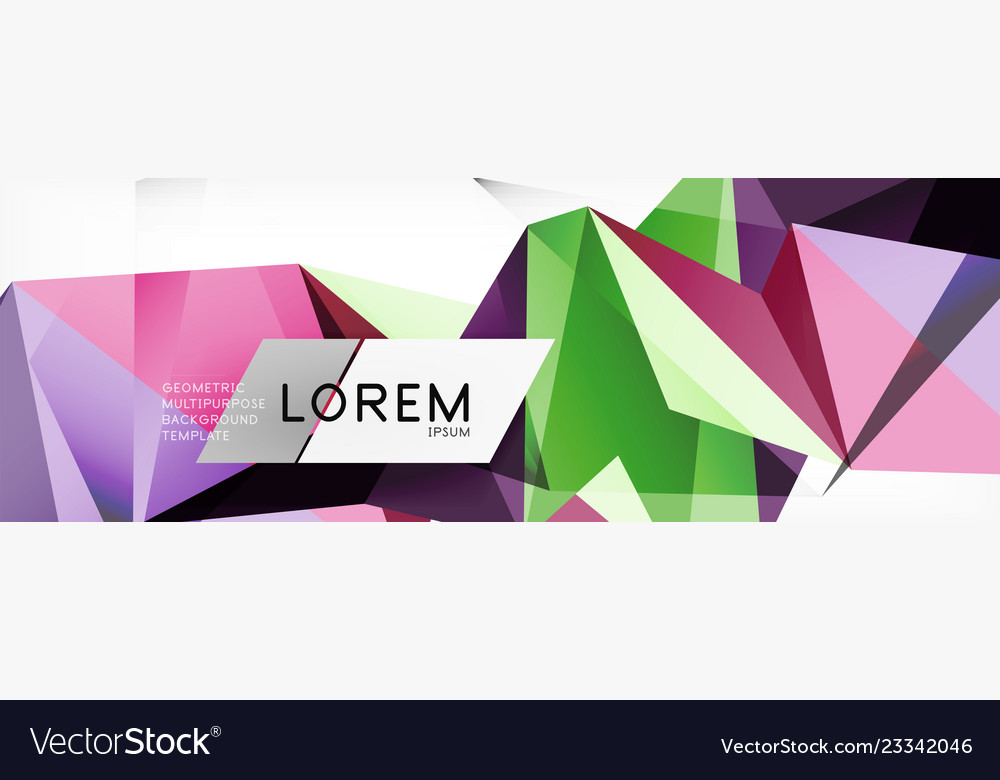 Mosaic Triangular Low Poly Style Abstract Vector Image