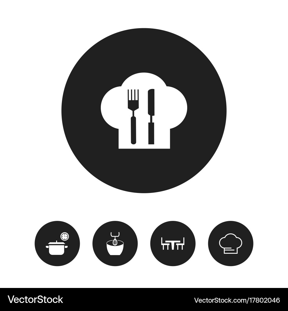Set of 5 editable restaurant icons includes Vector Image