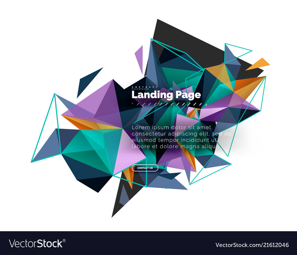 Triangular design abstract background landing Vector Image