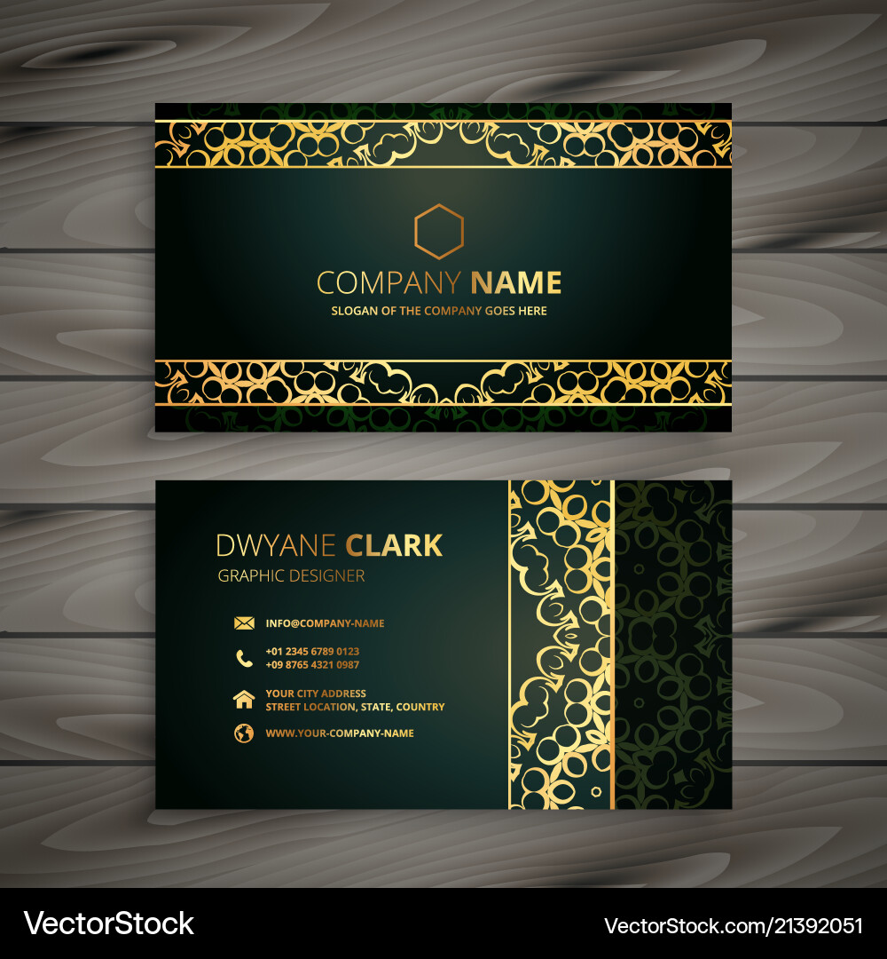 Abstract golden business card design Royalty Free Vector