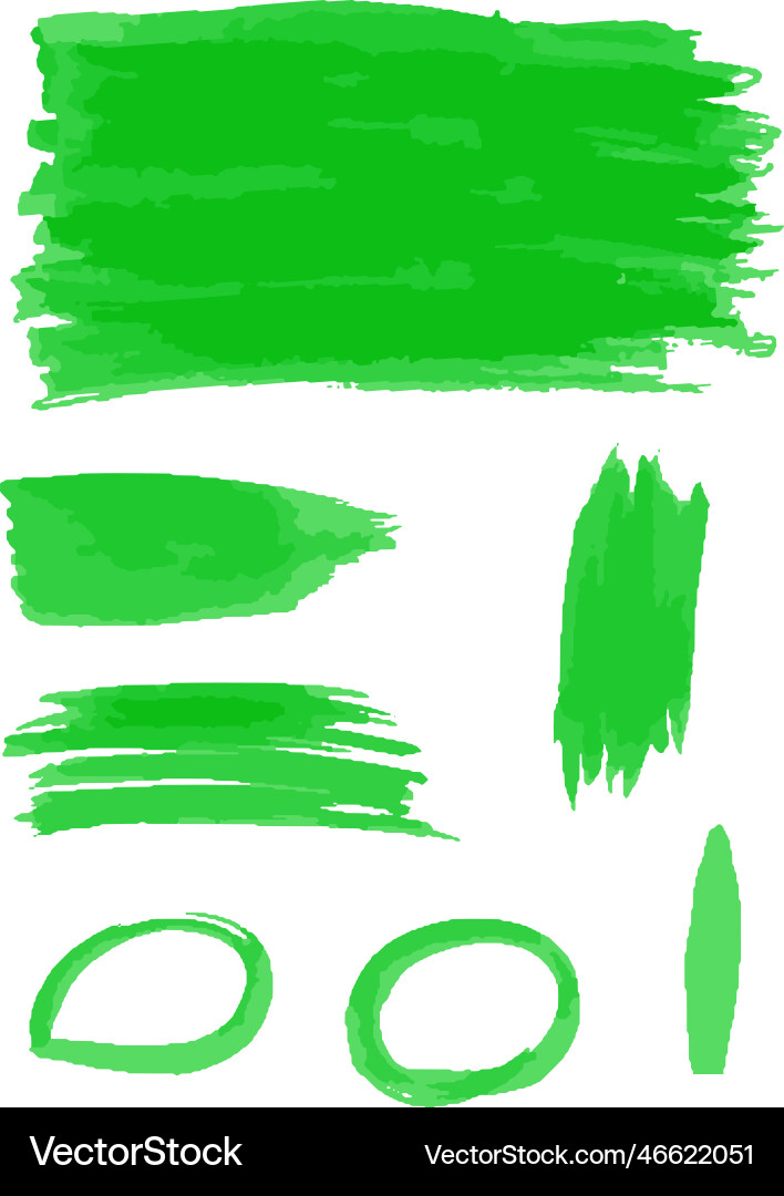 Abstract green hand draw grunge texture set new Vector Image