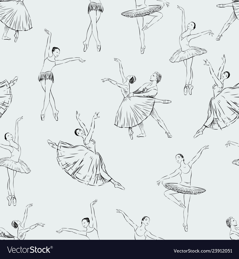 Ballet dancers pattern Royalty Free Vector Image