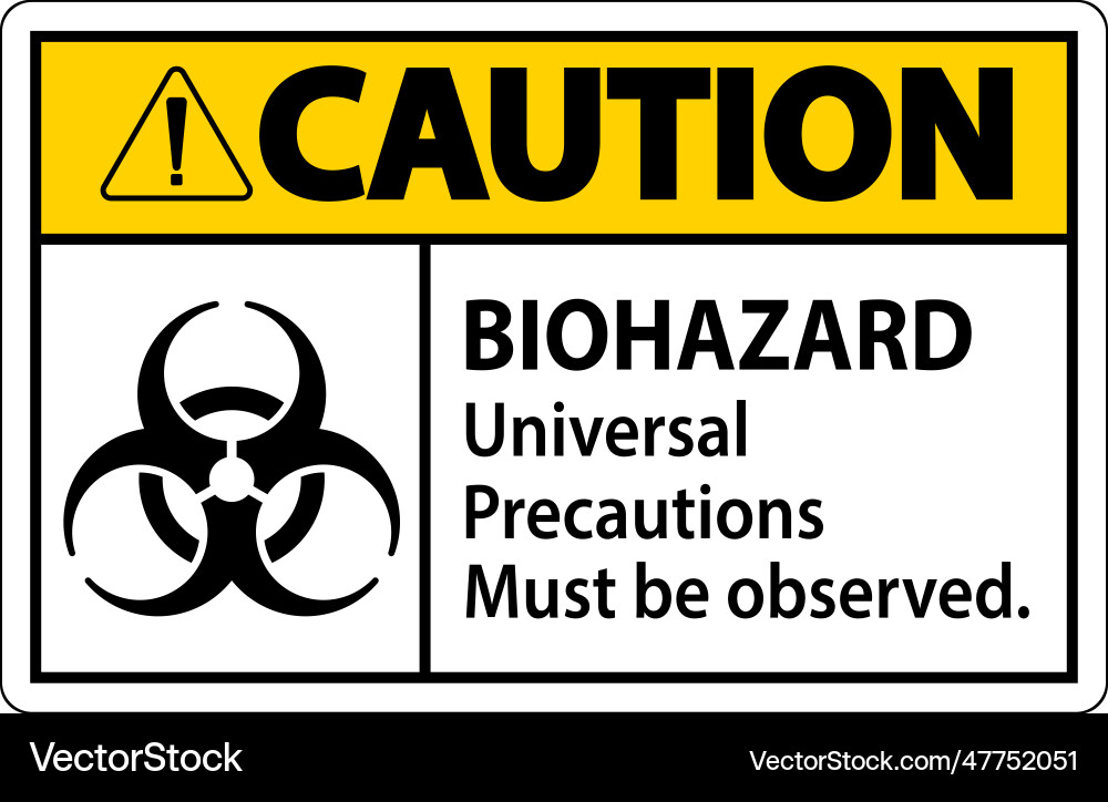 Biohazard caution label universal Royalty Free Vector Image