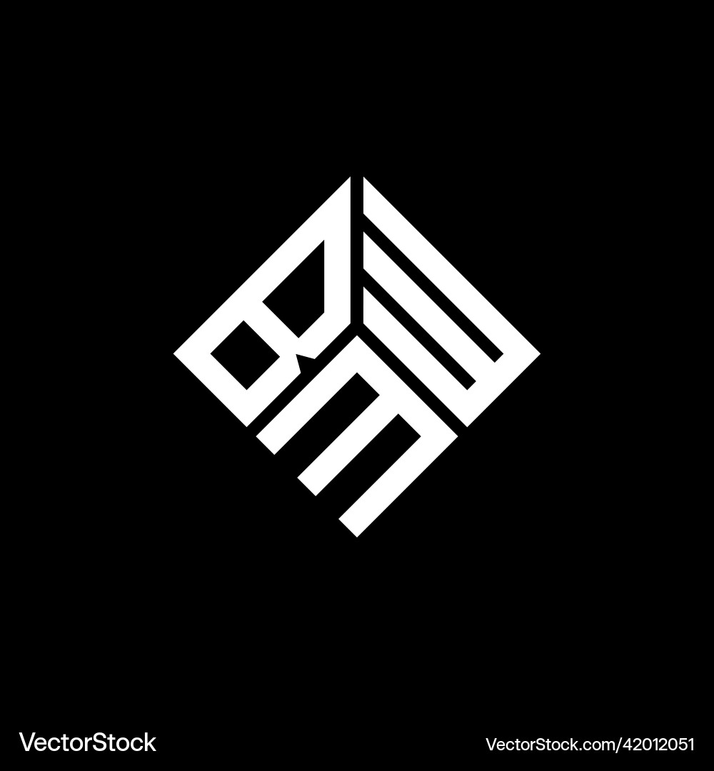 Bmw letter logo design on black background Vector Image