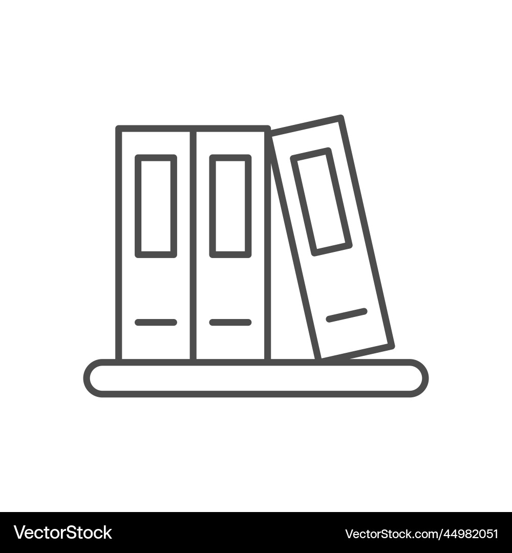 Book shelf line outline icon Royalty Free Vector Image