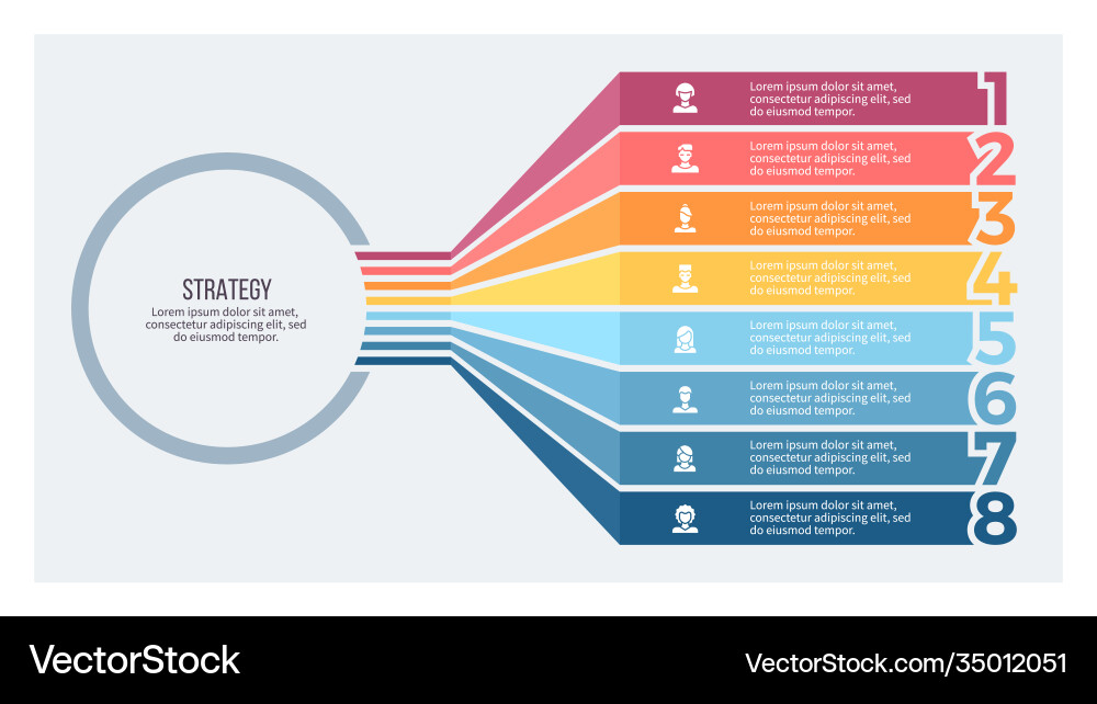 Business infographic chart with 8 number options Vector Image