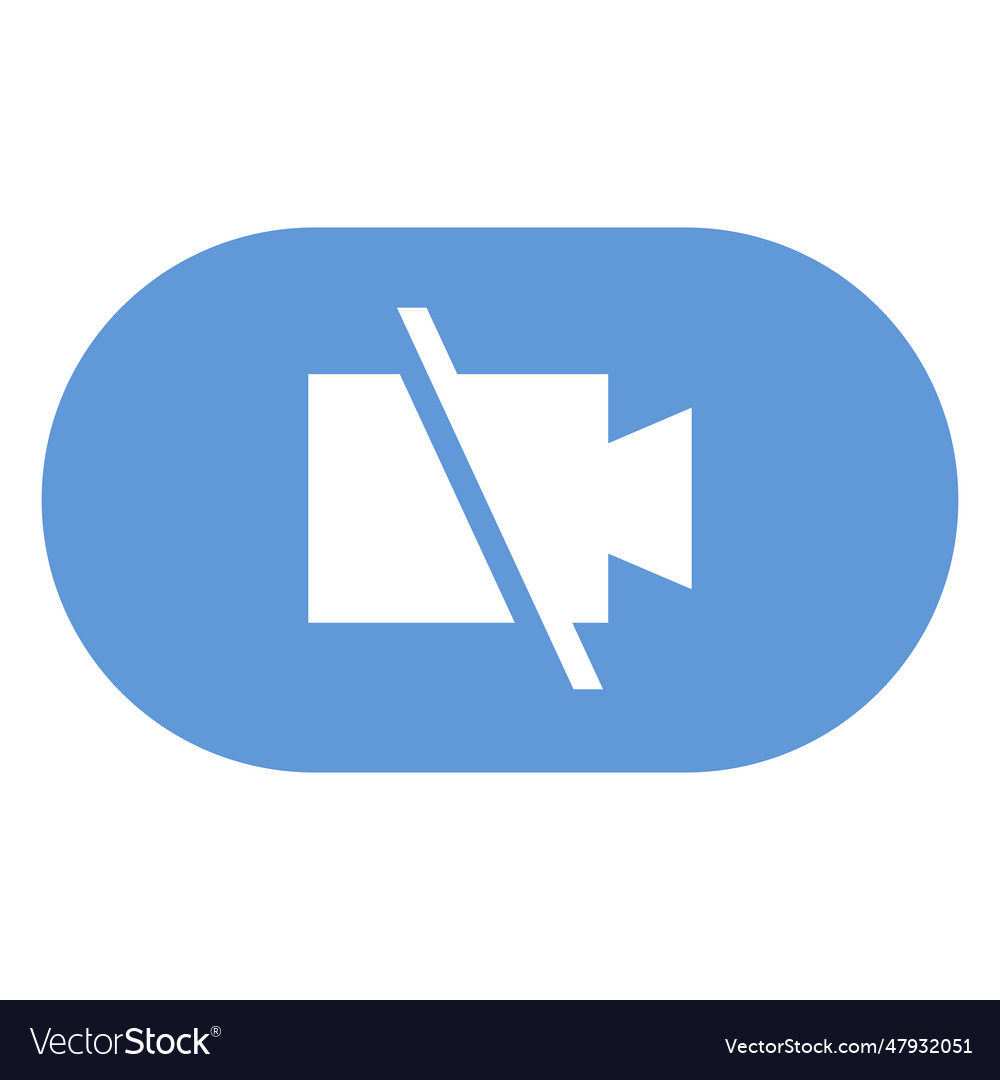 Camera off button flat icon Royalty Free Vector Image