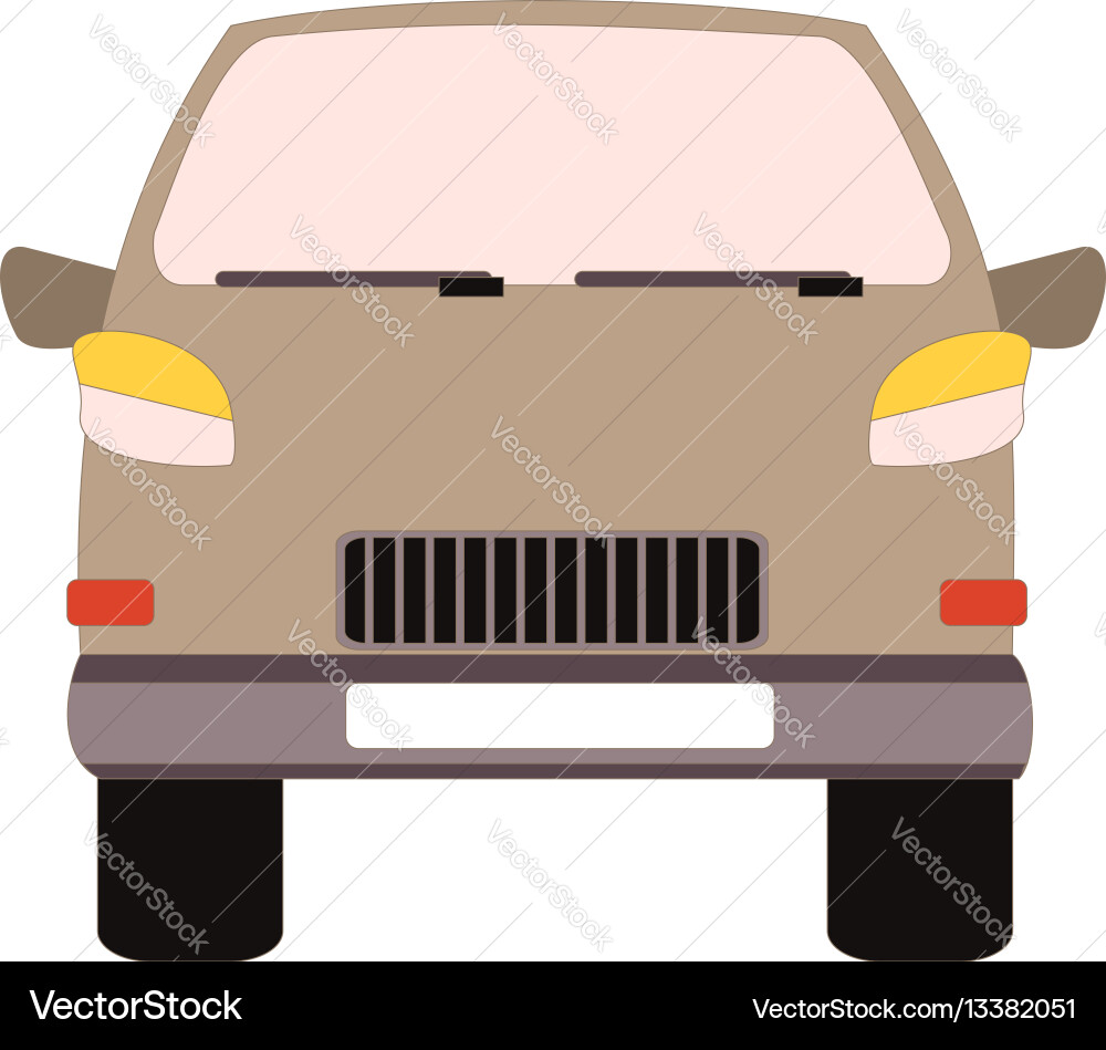 Cartoon car icon in flat Royalty Free Vector Image