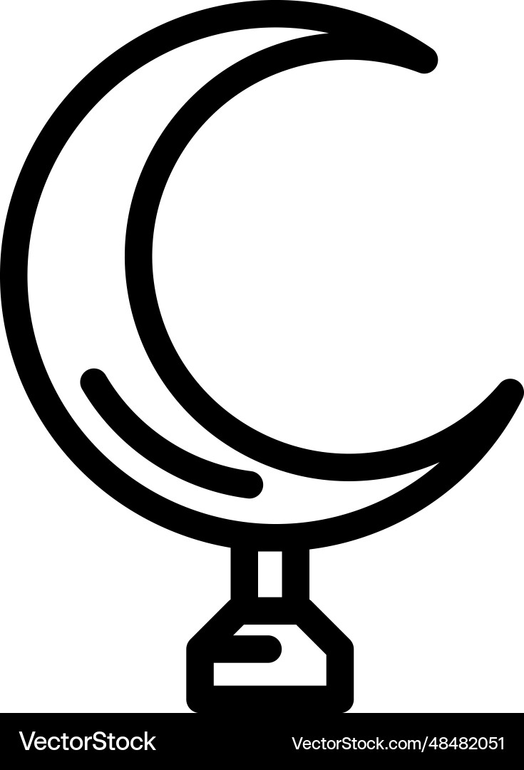 Crescent moon islam muslim line icon Royalty Free Vector
