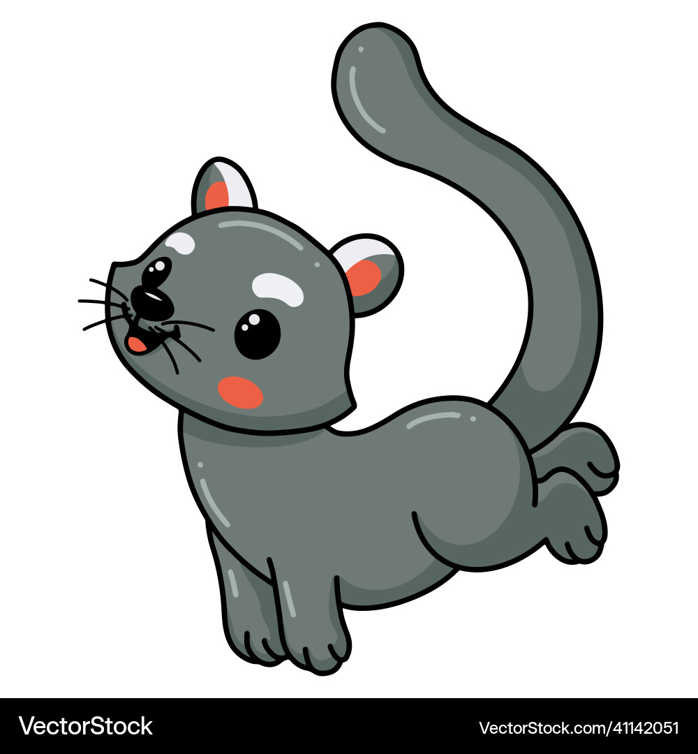 Cute little bearcat cartoon posing Royalty Free Vector Image