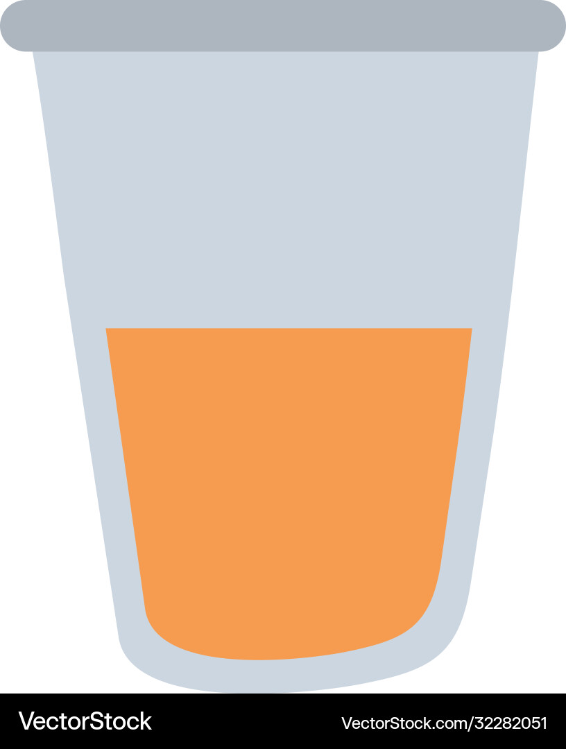 Disposable juice cup isolated design icon white Vector Image