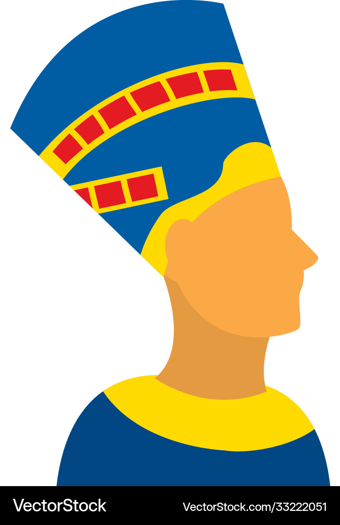 Egyptian nefertiti icon flat style Royalty Free Vector Image