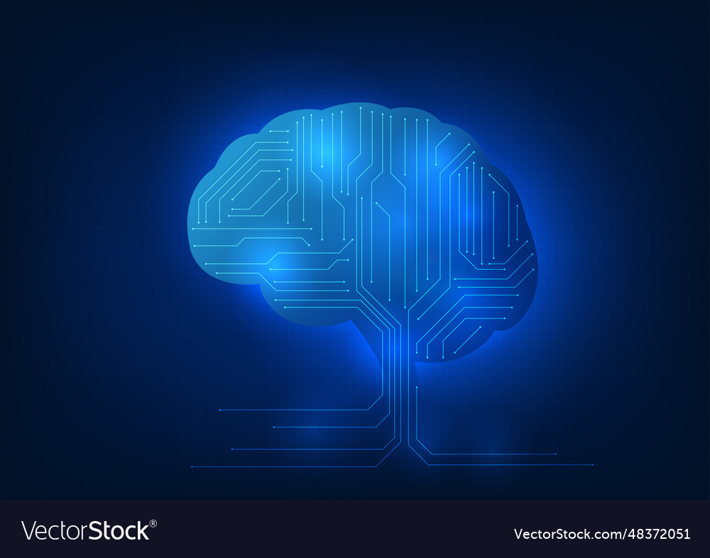 Intelligent brain technology inside Royalty Free Vector