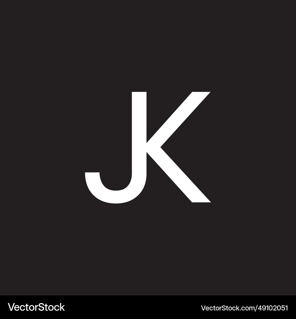 Jk j k letters logo monogram design template Vector Image