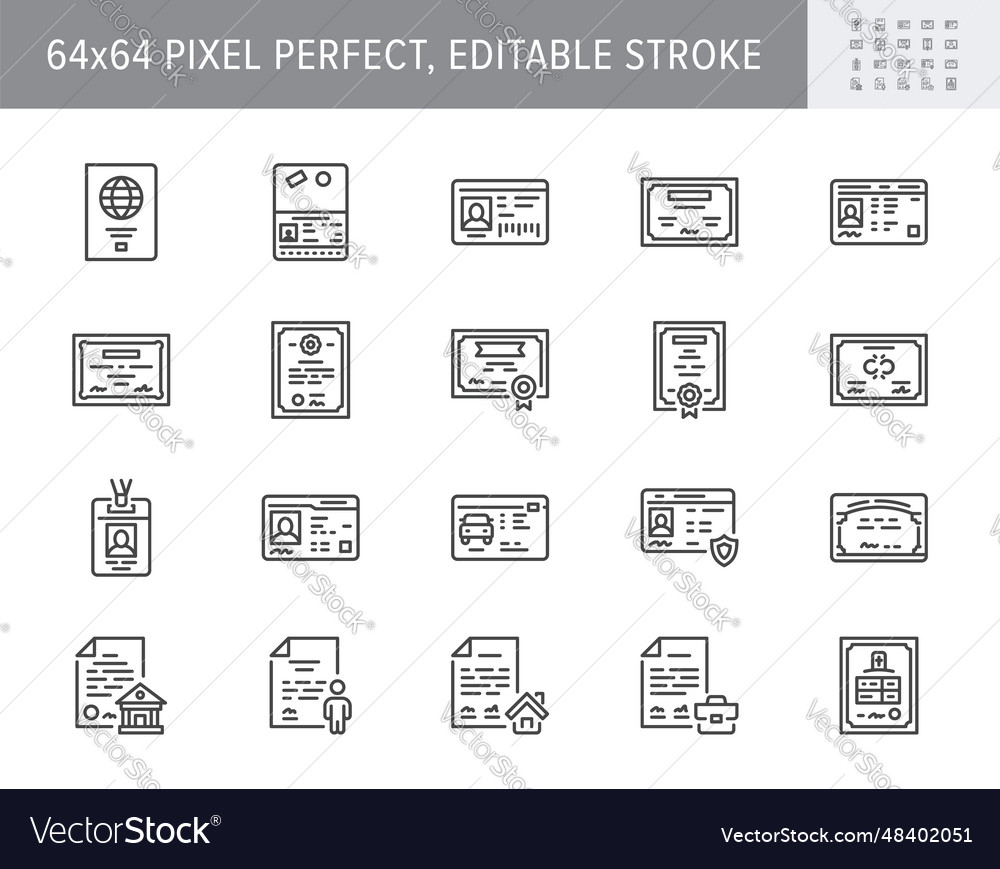 Legal Documents Line Icons Royalty Free Vector Image