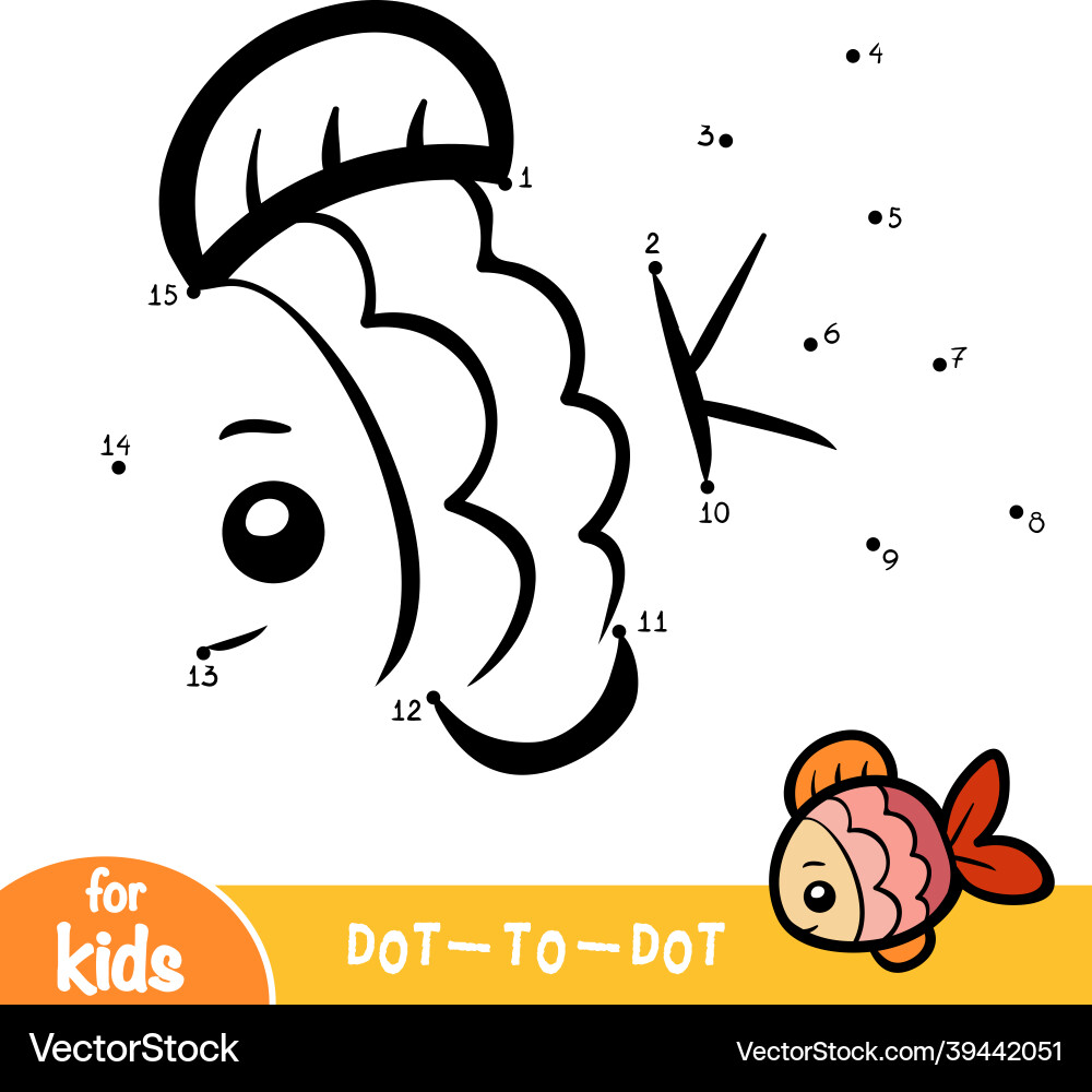 Numbers game education for children fish Vector Image