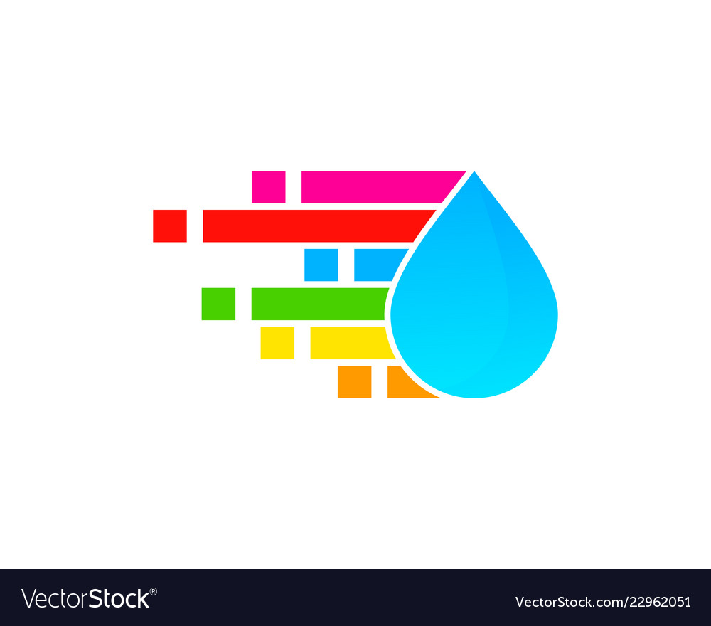 Pixel art water logo icon design Royalty Free Vector Image
