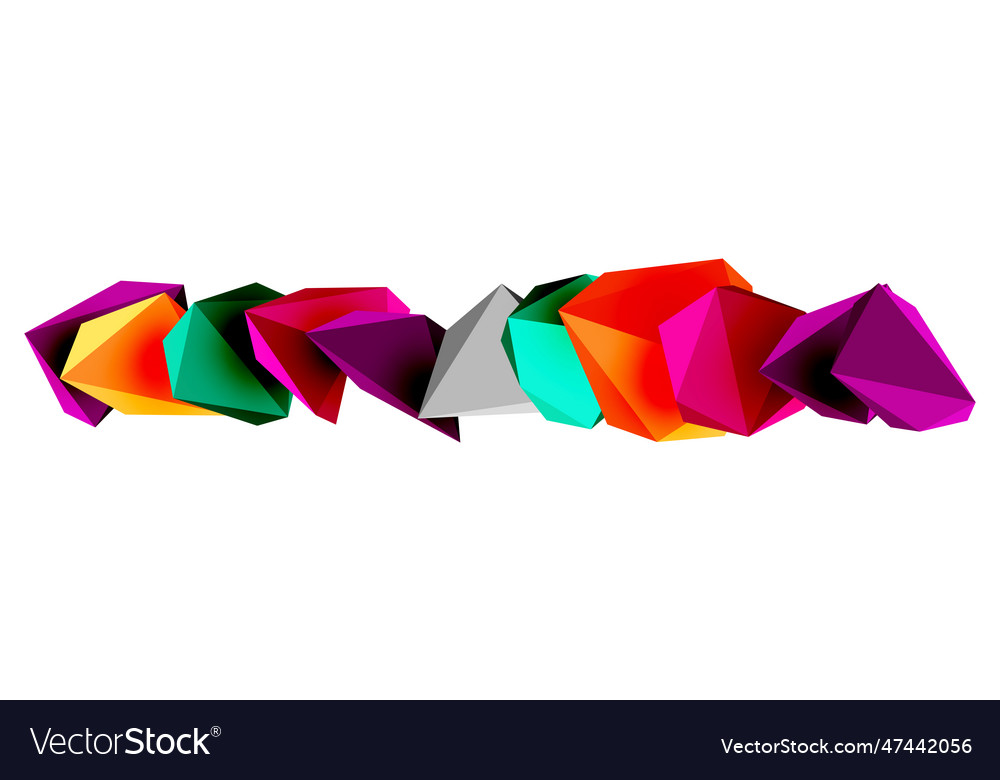 3d low poly triangle design elements Royalty Free Vector