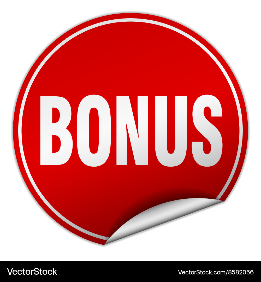 Bonus round red sticker isolated on white Vector Image