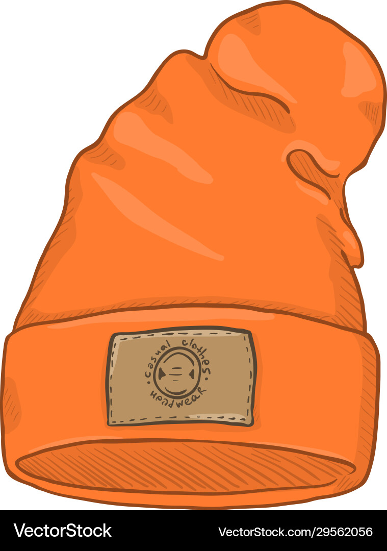 Cartoon casual textile cap with brown leather Vector Image