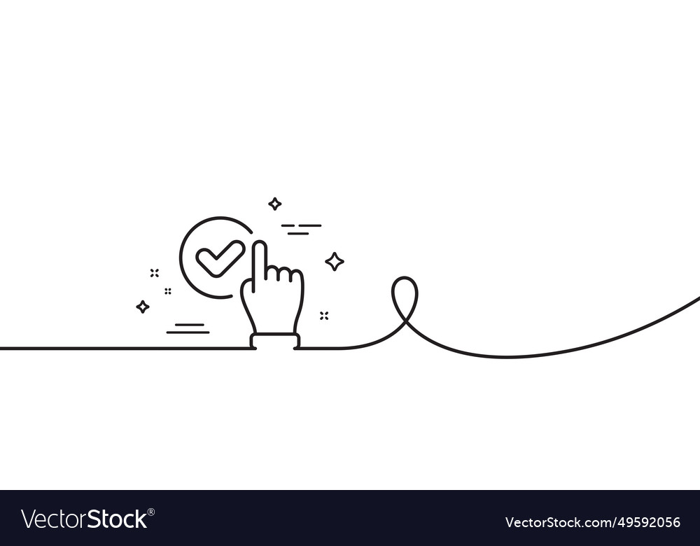 Checkbox line icon approve sign continuous line Vector Image