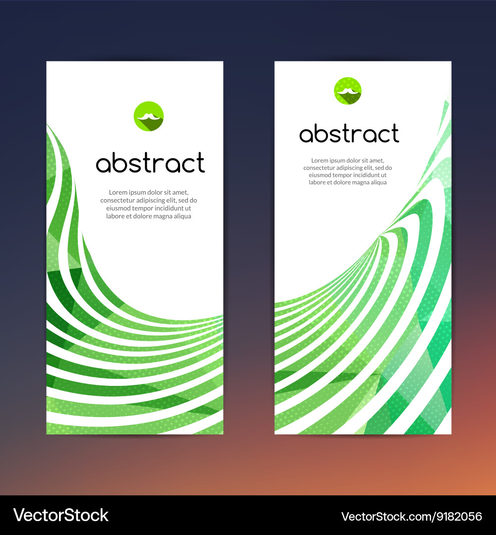 Colorful set banners design with green lines Vector Image