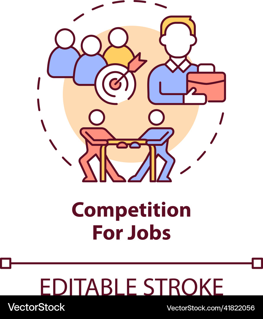 Competition for jobs concept icon Royalty Free Vector Image