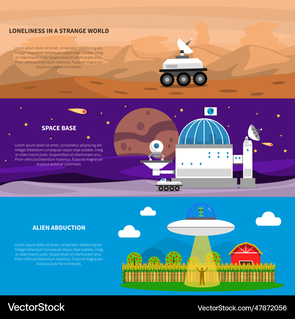 Cosmos banner set cosmos banner set Royalty Free Vector