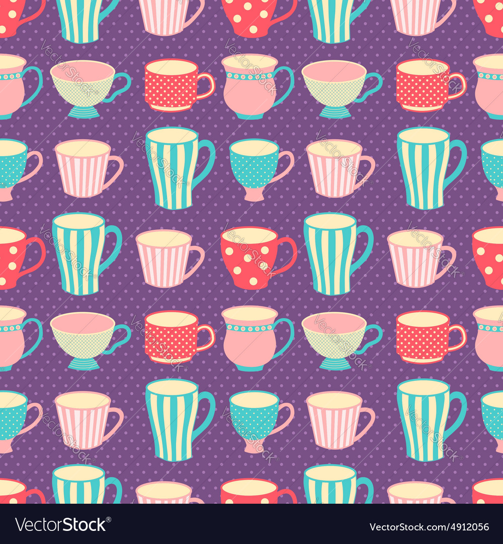 Cups pattern Royalty Free Vector Image - VectorStock
