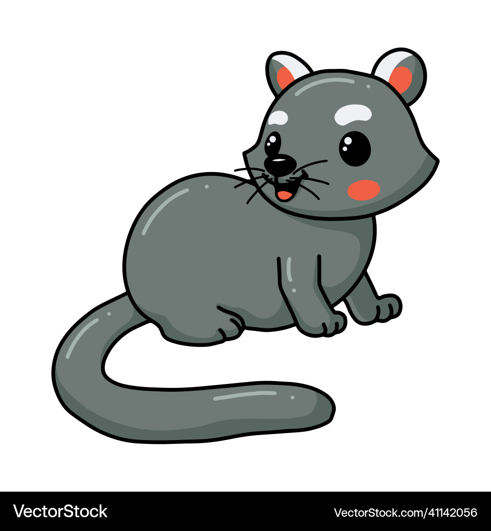 Cute little bearcat cartoon posing Royalty Free Vector Image