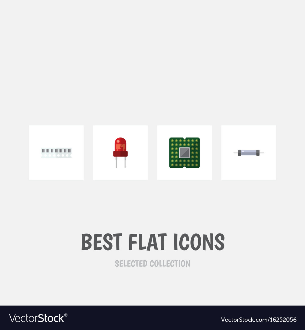 Flat icon appliance set of recipient unit memory Vector Image