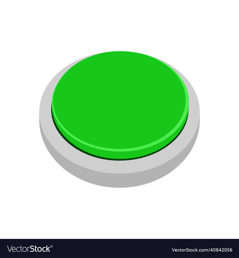 Green button isolated on a white Royalty Free Vector Image